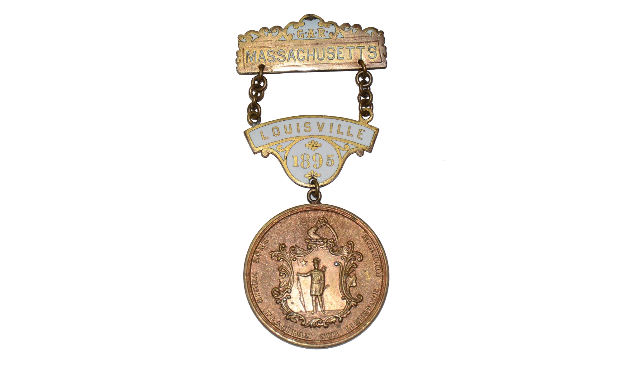 1895 MASSACHUSETTS GAR ENCAMPMENT MEDAL — Horse Soldier