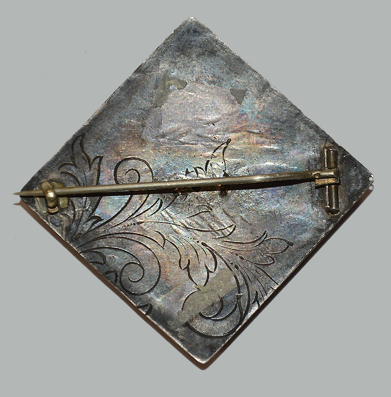 IDENTIFIED SILVER 15TH CORPS BADGE, 1ST ILLINOIS LIGHT ARTILLERY ...