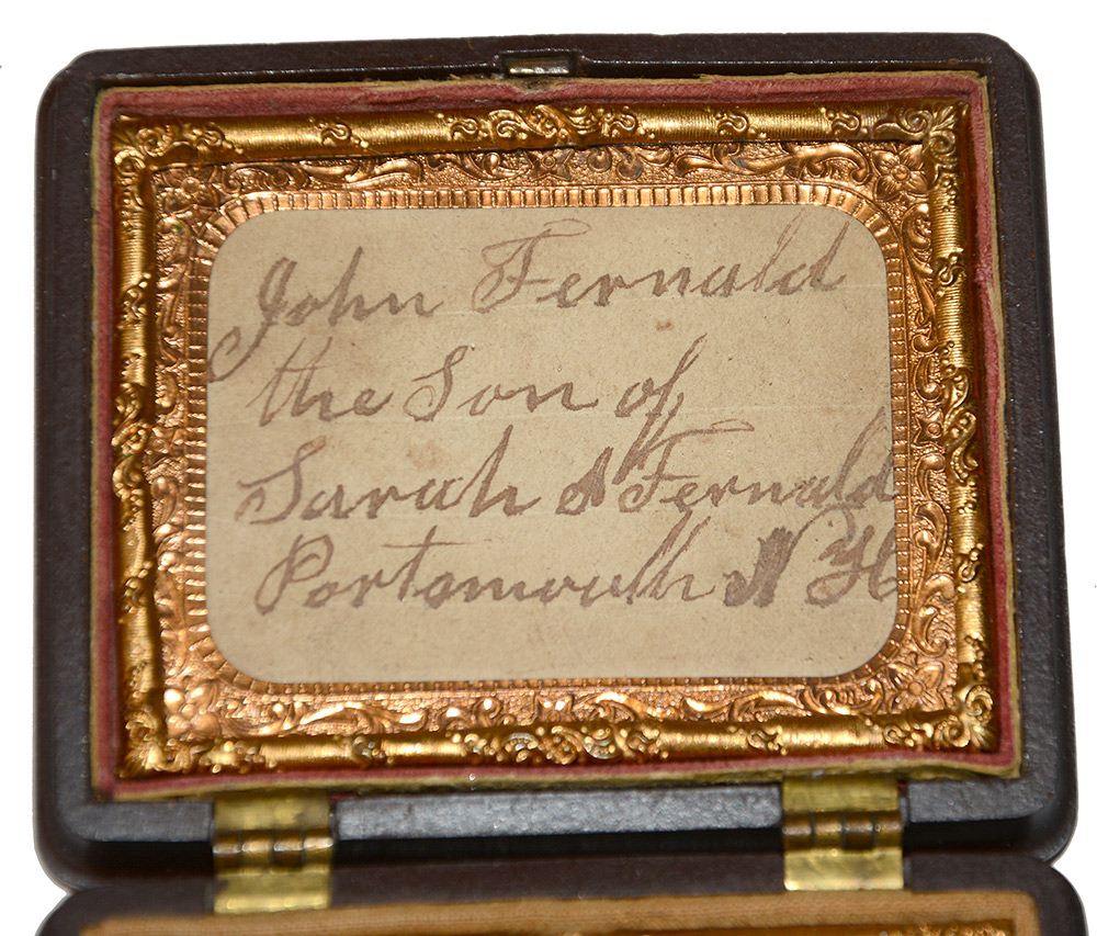 1/9 PLATE AMBROTYPE – JOHN FERNALD – 17th NEW HAMPSHIRE, 2nd NEW ...