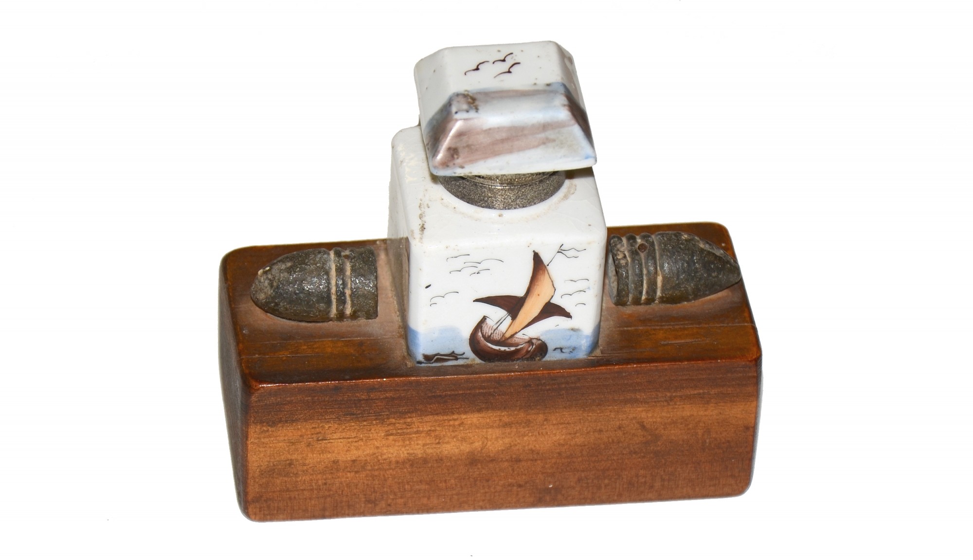 EARLY GETTYSBURG SOUVENIR RELIC DESK SET MADE BY LOCAL RESIDENT JOHN ...