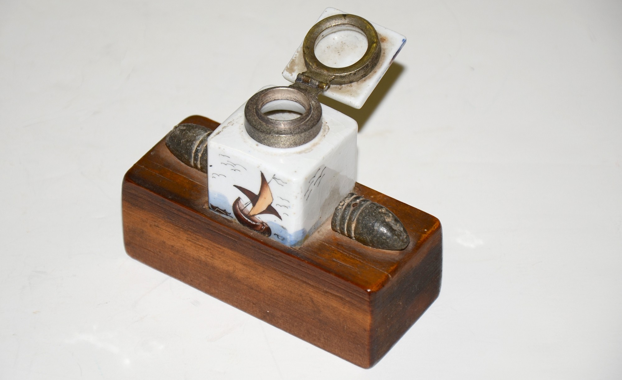 EARLY GETTYSBURG SOUVENIR RELIC DESK SET MADE BY LOCAL RESIDENT JOHN ...
