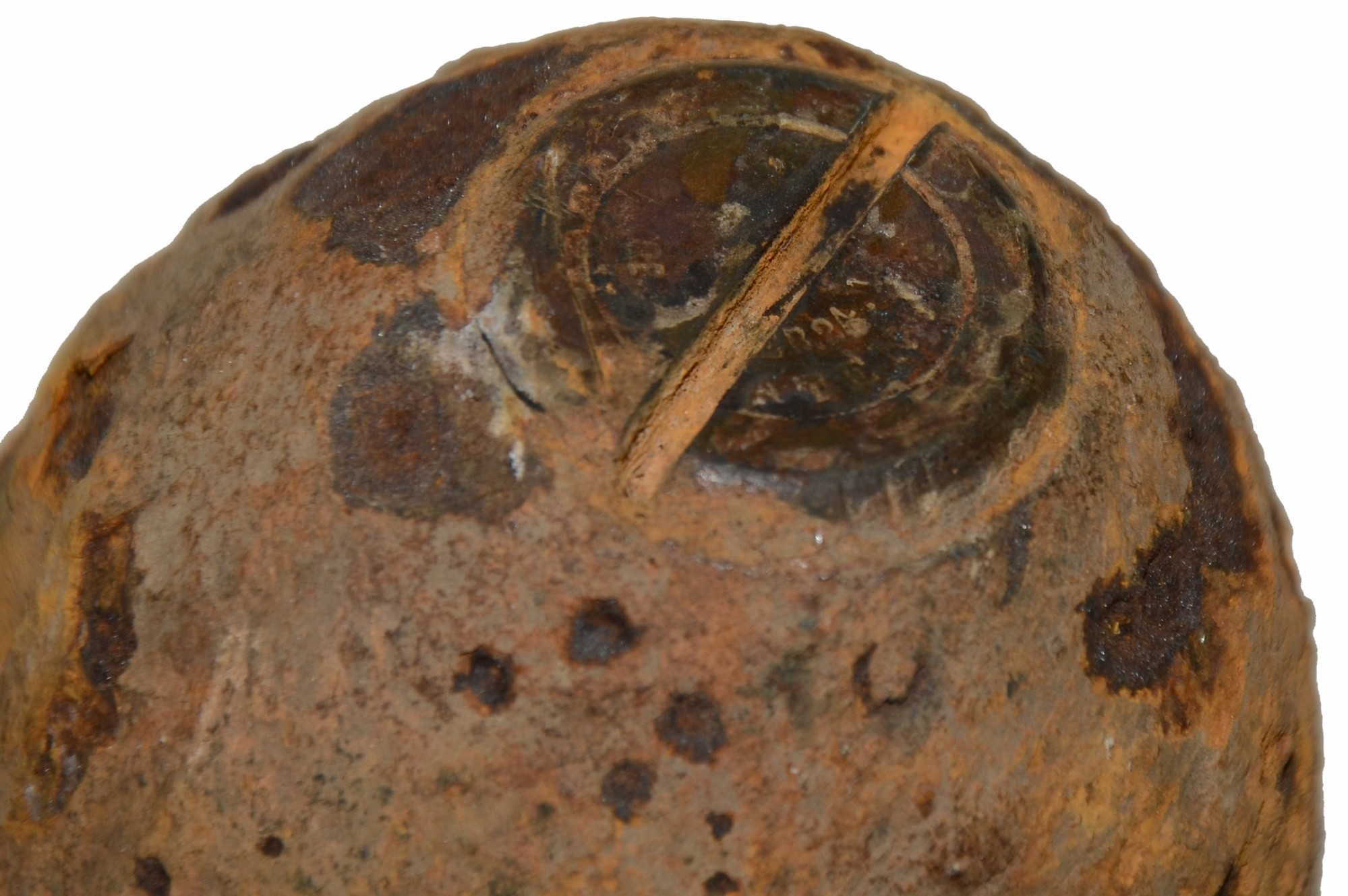 DUG 3-INCH HOTCHKISS SHELL WITH HOTCHKISS PERCUSSION FUSE RECOVERED AT ...