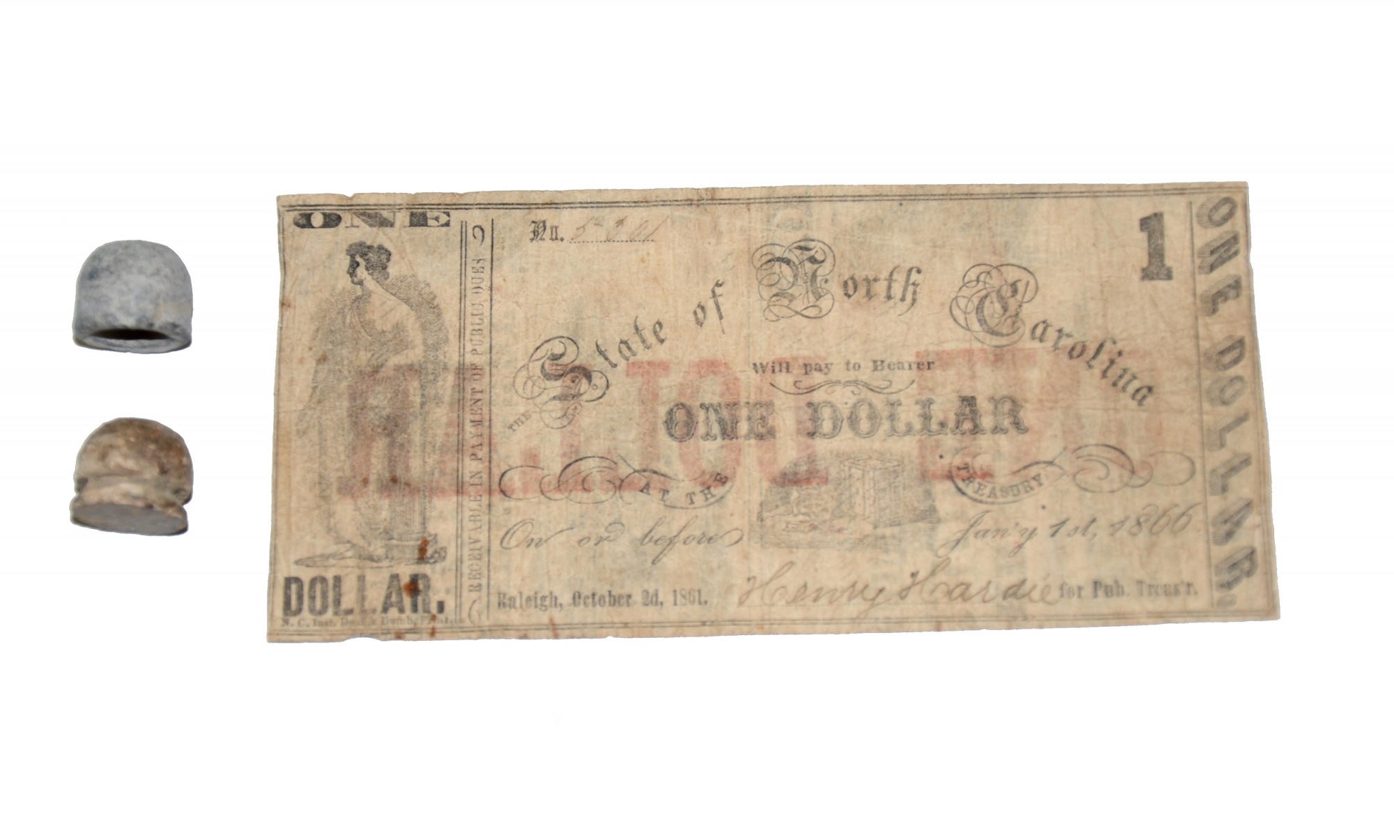 NESSLER BULLETS AND DOLLAR BILL MADE BY THE NORTH CAROLINA INSTITUTE ...