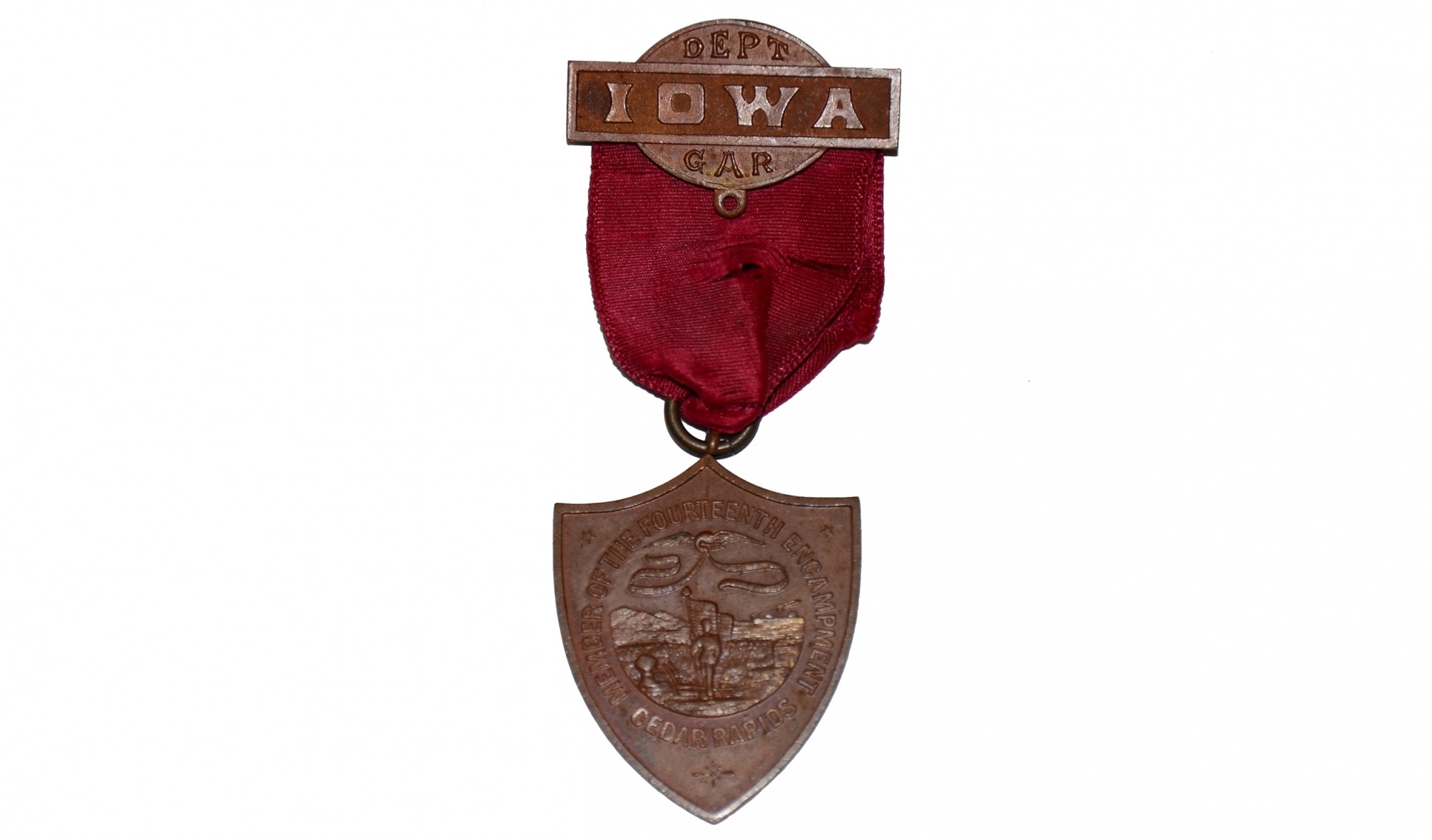 1888 DEPARTMENT OF IOWA GAR MEDAL — Horse Soldier
