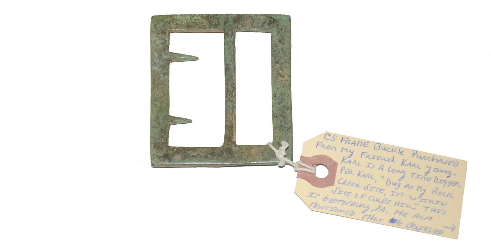 CONFEDERATE FRAME BUCKLE DUG NEAR ROCK CREEK IN SIGHT OF CULP’S HILL ...