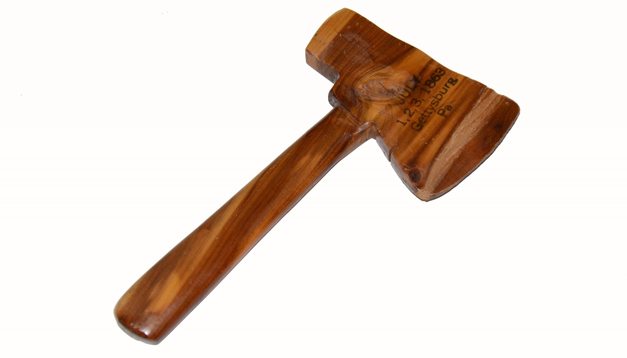 GETTYSBURG SOUVENIR CARVED WOODEN HATCHET MADE BY JOHN GOOD — Horse Soldier