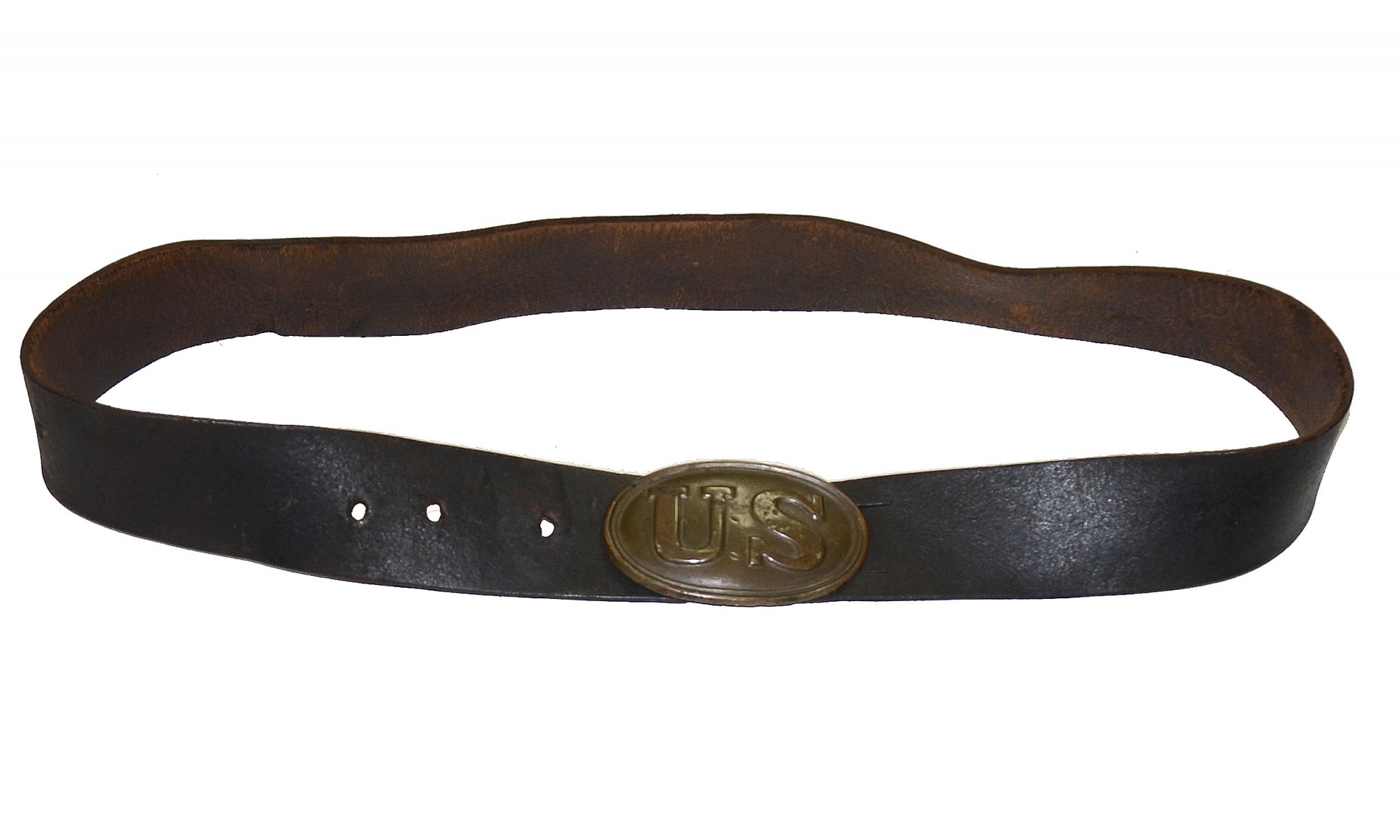 LEATHER WAIST BELT WITH ITS DRAGOON PATTERN US OVAL BELT PLATE — Horse ...