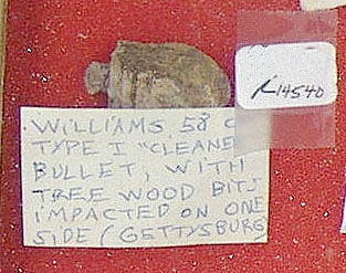 WILLIAMS CLEANER TYPE I BULLET RECOVERED AT GETTYSBURG — Horse Soldier