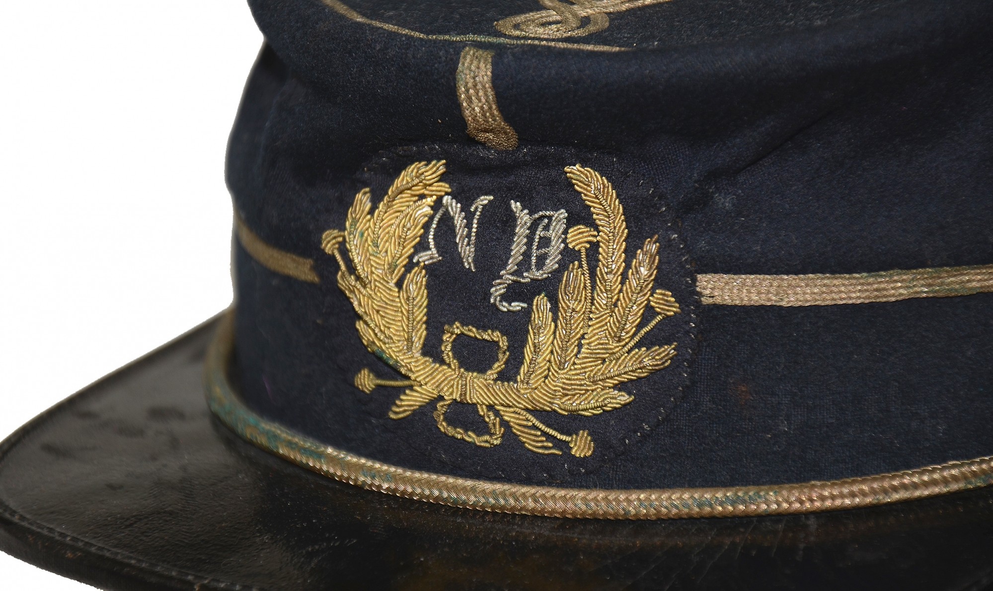 FANTASTIC NEW YORK CHASSEUR STYLE KEPI WITH OFFICERS EMBROIDERED DEVICE ...