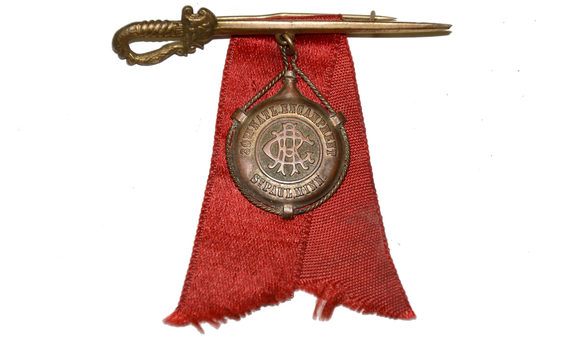 1896 GAR NATIONAL ENCAMPMENT BADGE - ST. PAUL, MINNESOTA — Horse Soldier