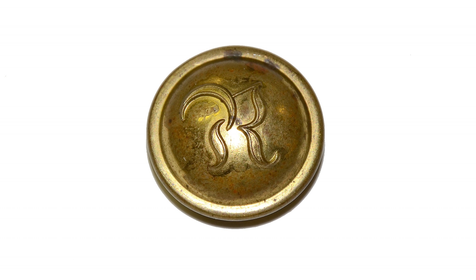 ENGLISH MADE CONFEDERATE RIFLEMAN’S BUTTON WITH GERMAN TEXT “R” — Horse ...
