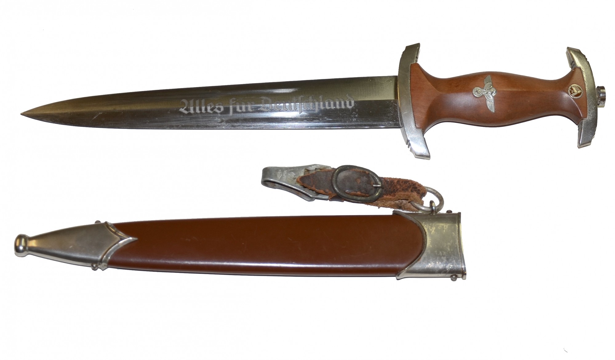 WORLD WAR TWO GERMAN SA DAGGER WITH LEATHER HANGER — Horse Soldier