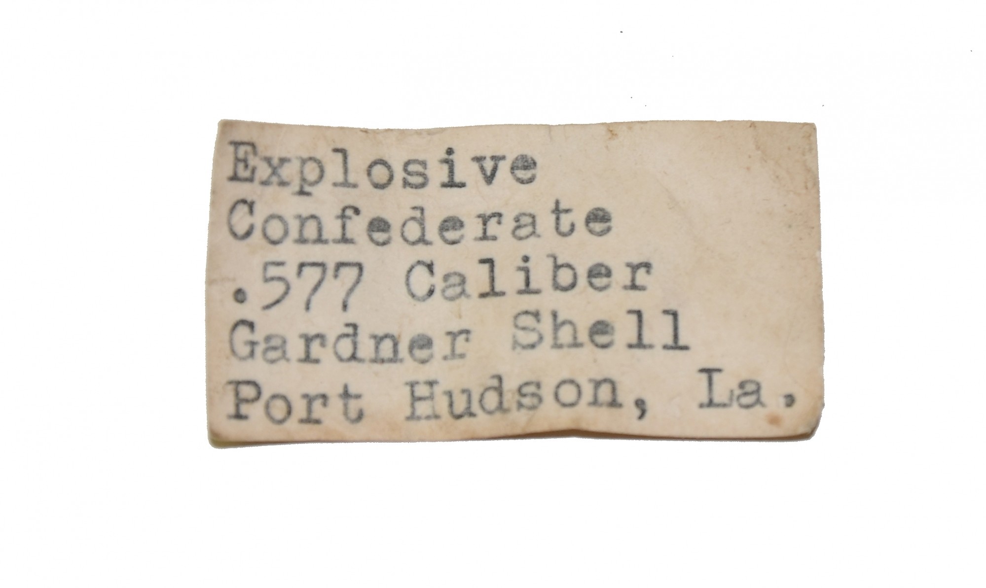 GARDINER EXPLOSIVE BULLET RECOVERED AT PORT HUDSON — Horse Soldier
