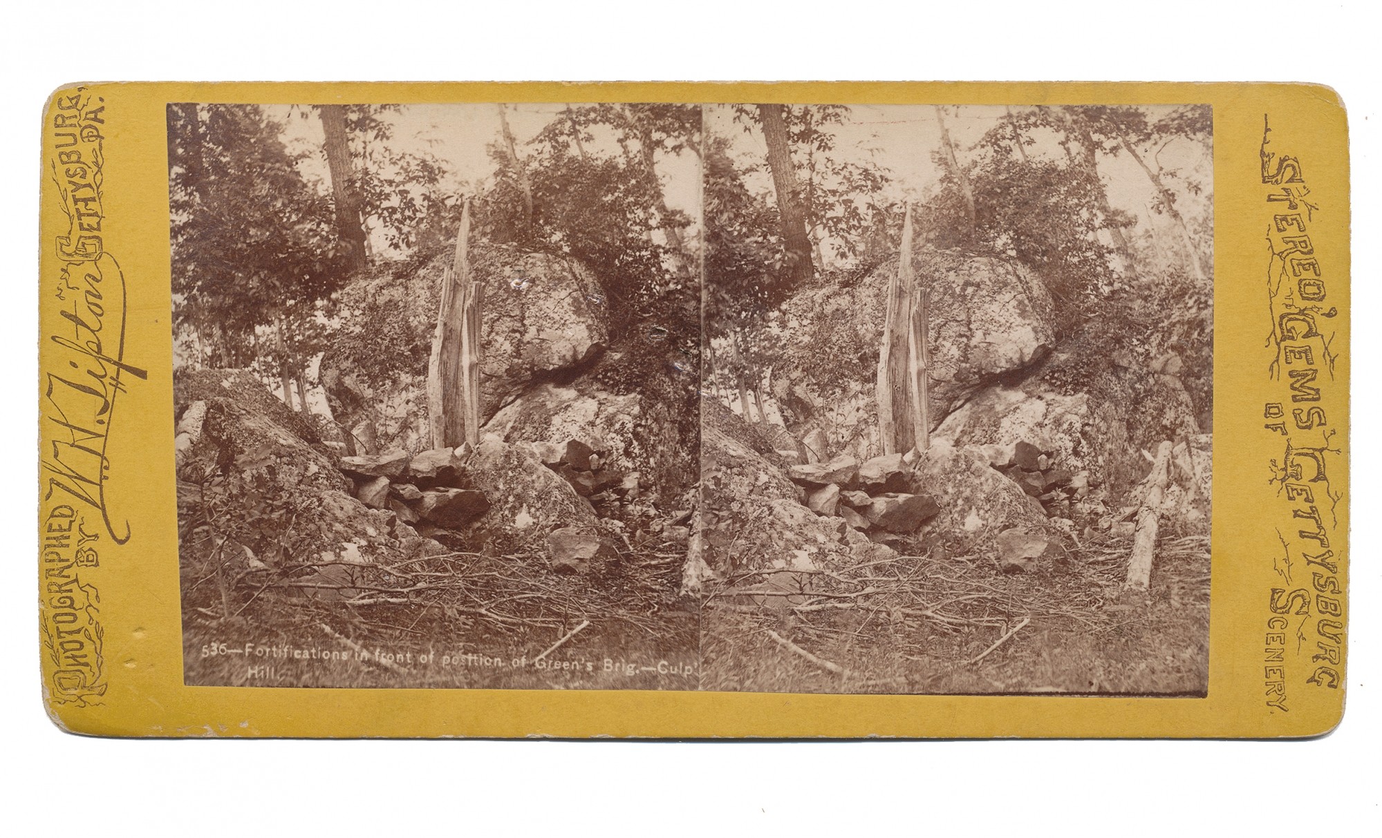 STEREOVIEW OF FORTIFICATIONS AT POSITION OF GREEN'S BRIGADE, CULP'S ...