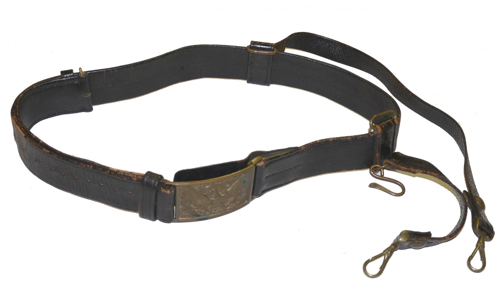 CIVIL WAR OFFICERS SWORD BELT & PLATE — Horse Soldier