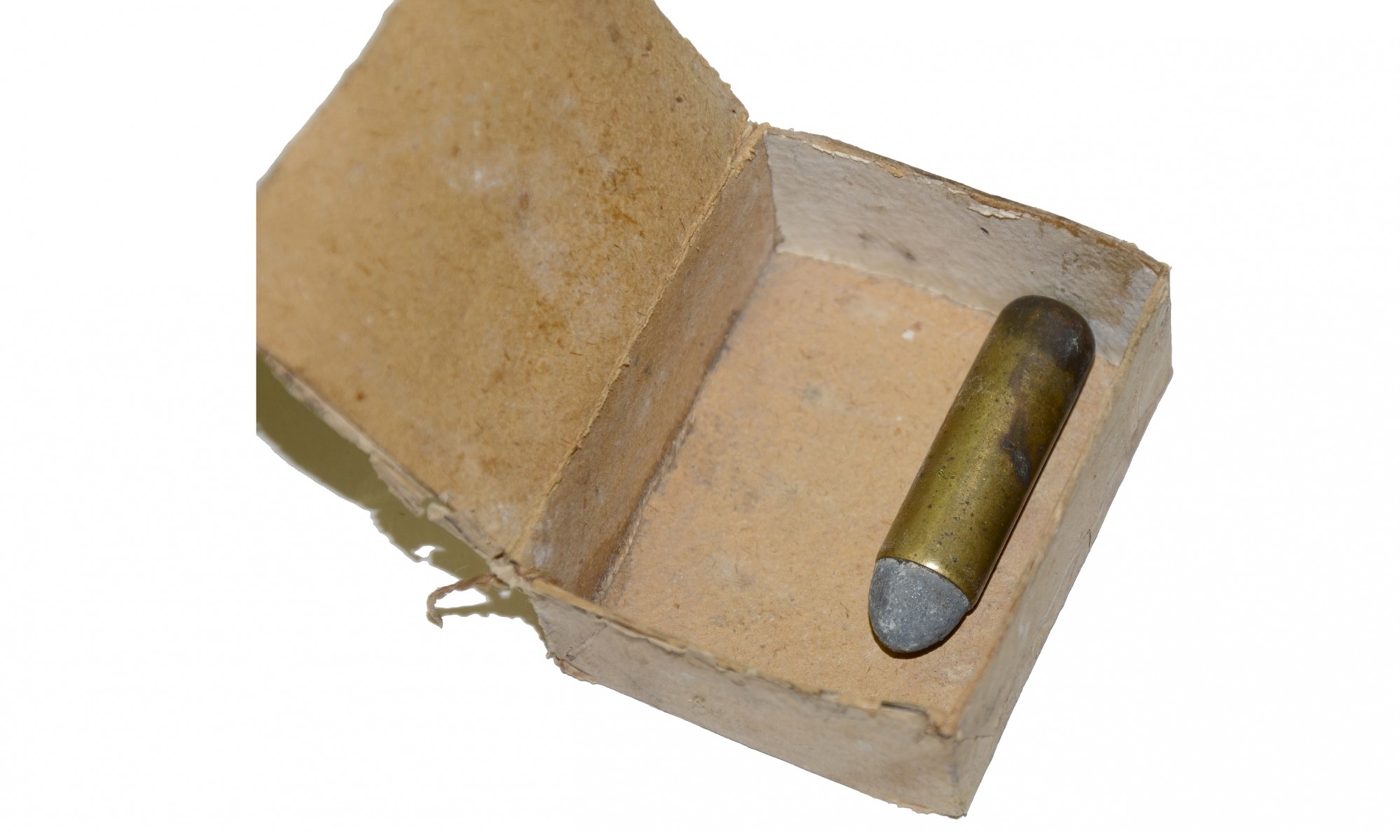 ORIGINAL, OPENED PAPER BOX OF GALLAGER’S METALLIC CARTRIDGES WITH ONE ...