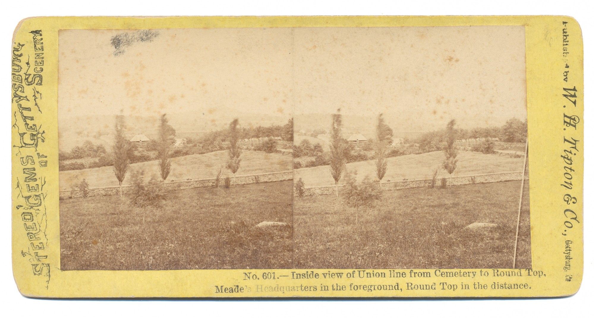 GETTYSBURG STEREOVIEW - UNION LINE TO ROUND TOP AND MEADE'S ...