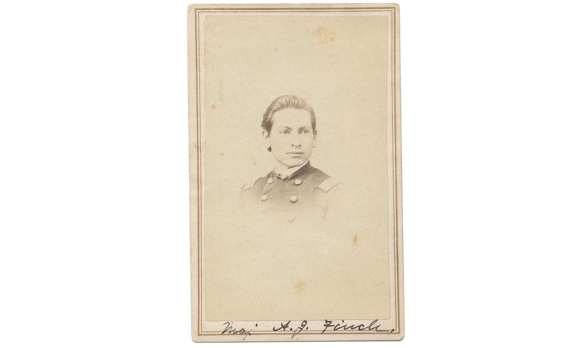 BUST VIEW CDV OF MAJOR AMASA J. FINCH, 12TH USCT — Horse Soldier