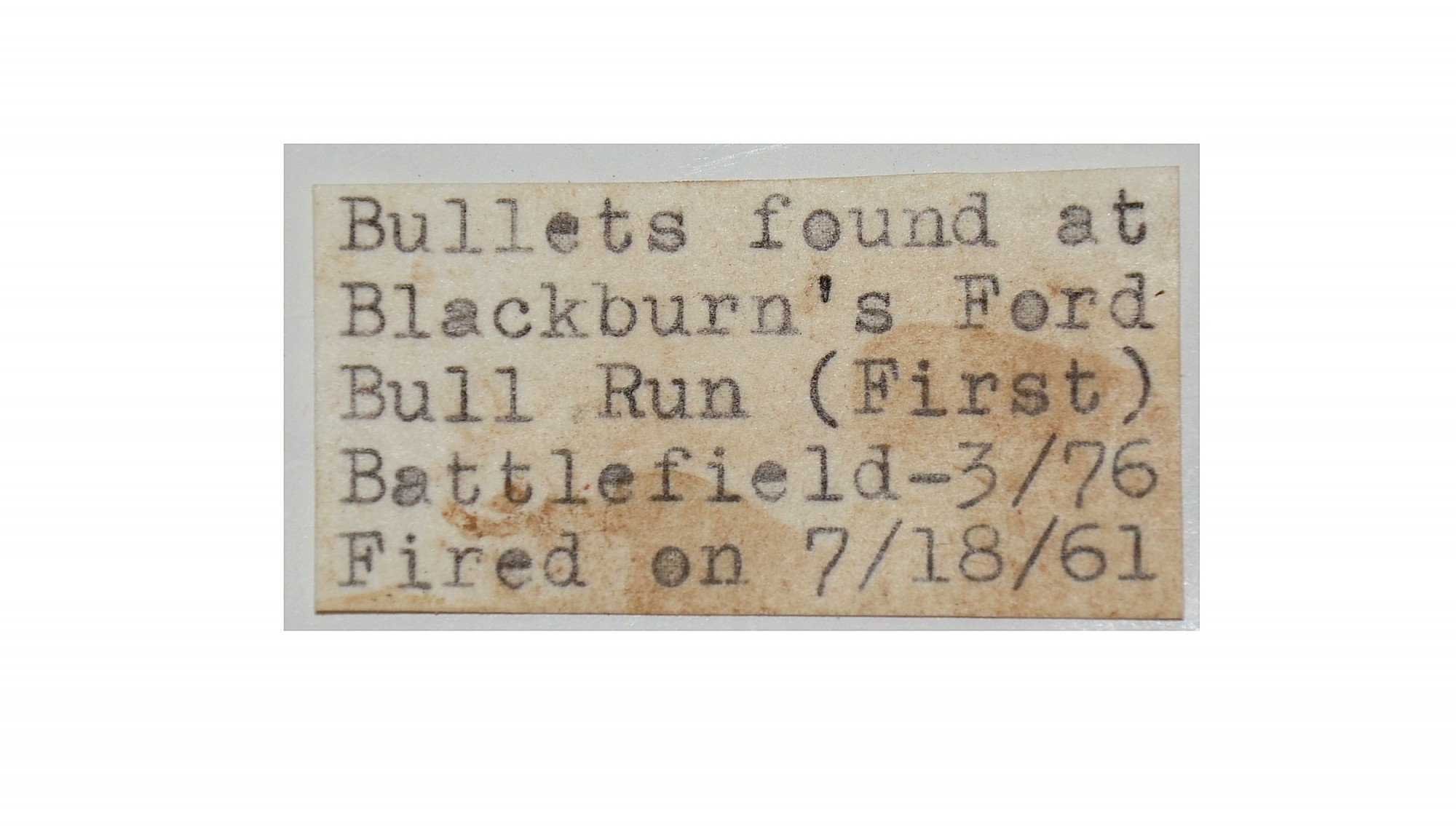 BULLETS RECOVERED FROM BLACKBURN'S FORD, BULL RUN, VA — Horse Soldier