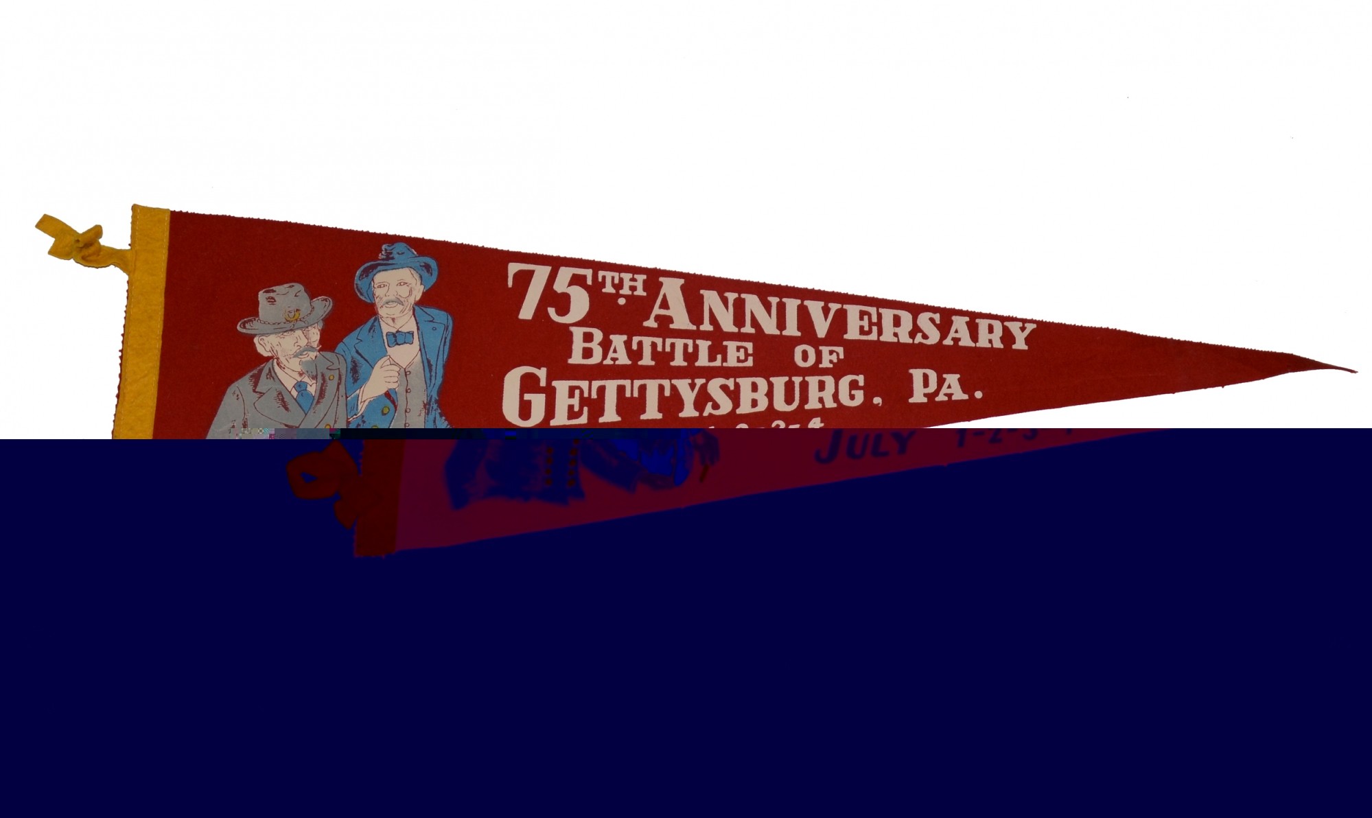 75TH ANNIVERSARY OF THE BATTLE OF GETTYSBURG PENNANT — Horse Soldier