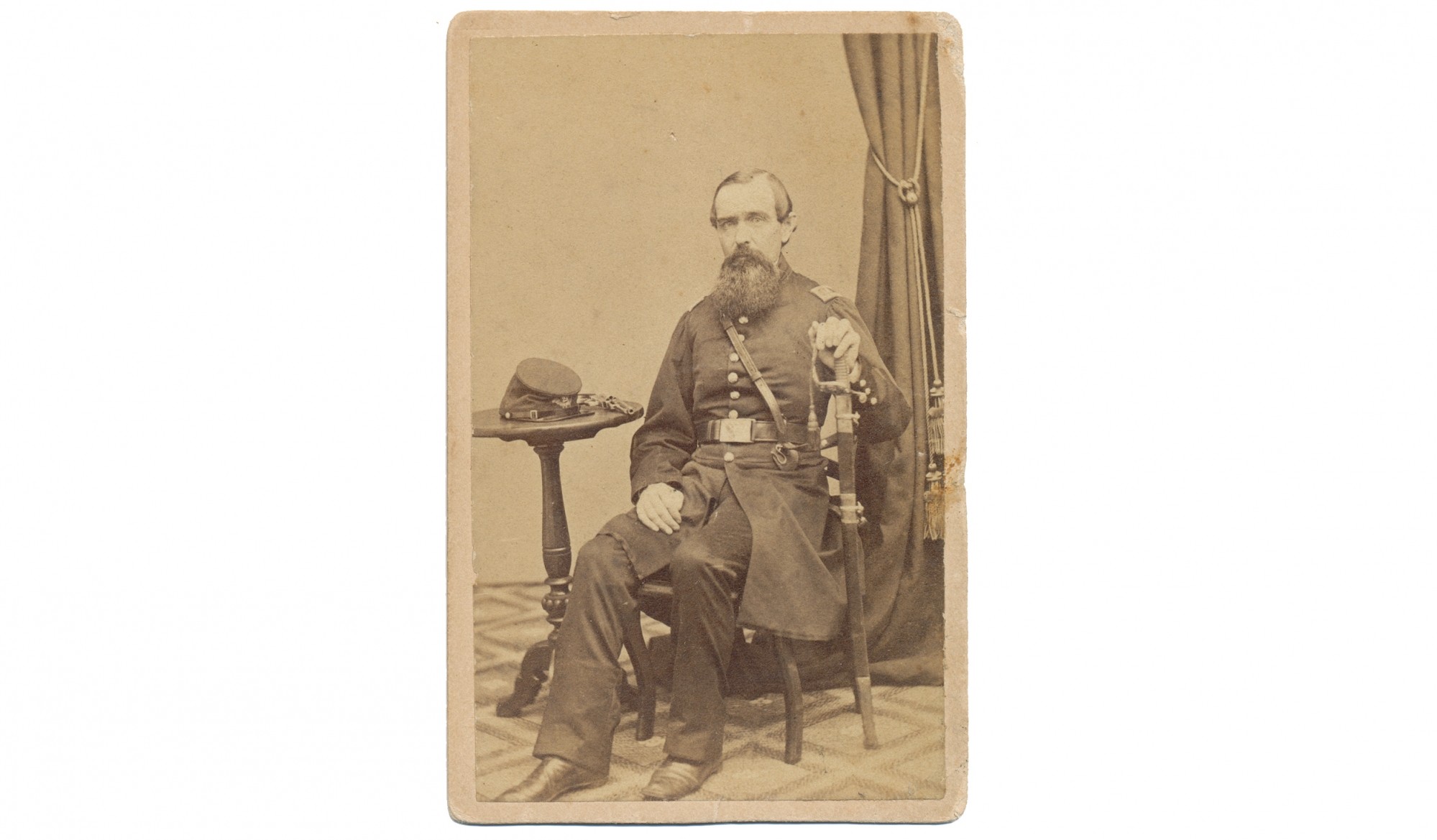 ID’D CDV OF 29TH MASSACHUSETTS OFFICER CAPTAIN SAMUEL DOTEN — Horse Soldier