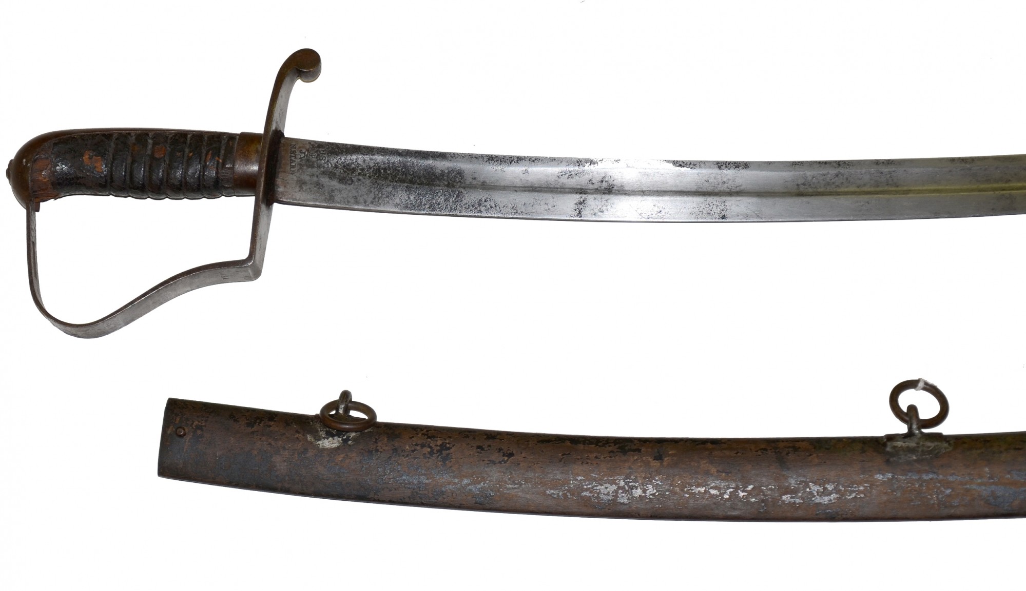 NATHAN STARR 1818 CONTRACT CAVALRY SABER WITH METAL SCABBARD — Horse ...