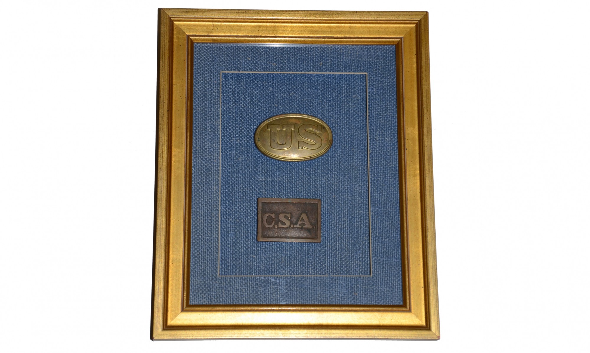 NICELY FRAMED AND MATTED US & CSA PLATES — Horse Soldier