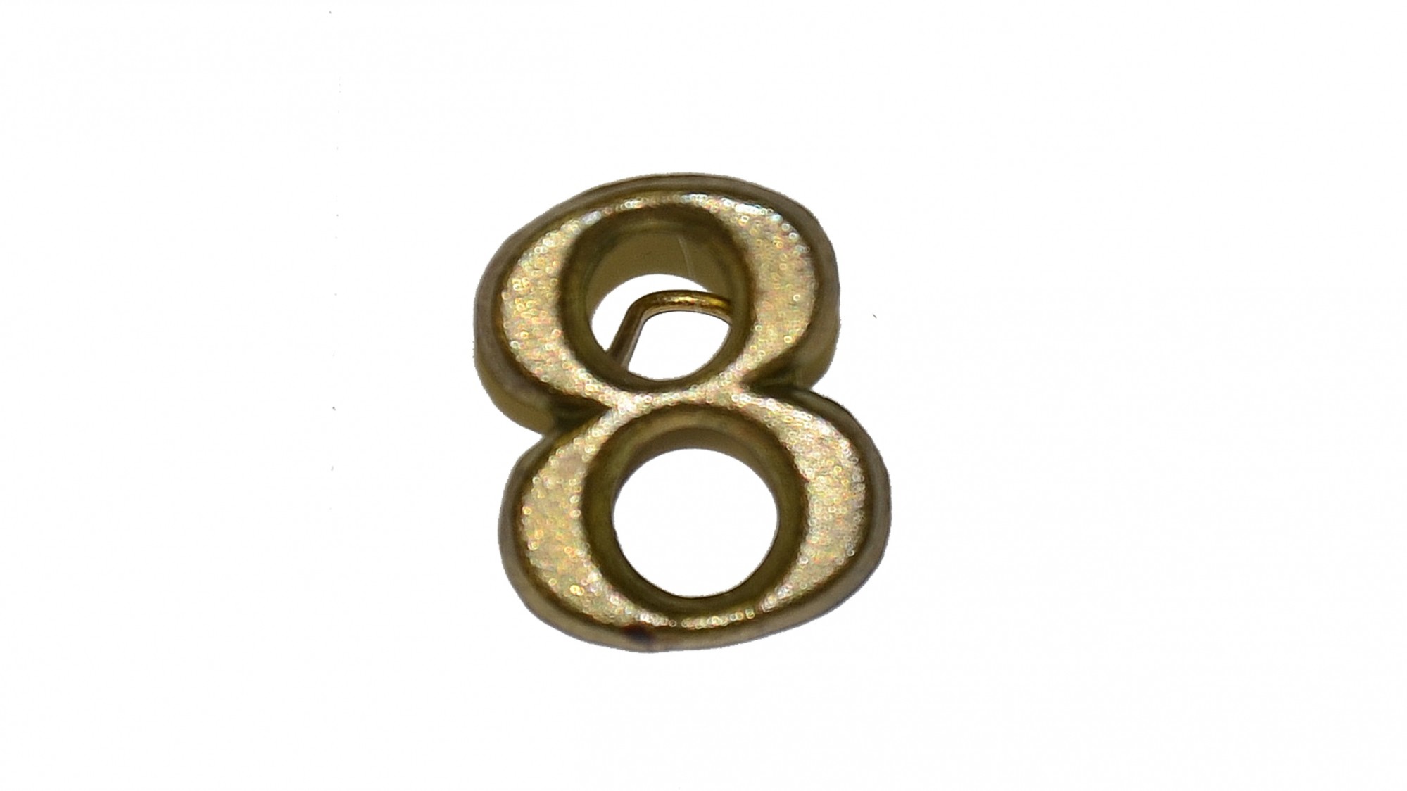 FINE, BRASS NUMERAL “8” HAT INSIGNIA — Horse Soldier