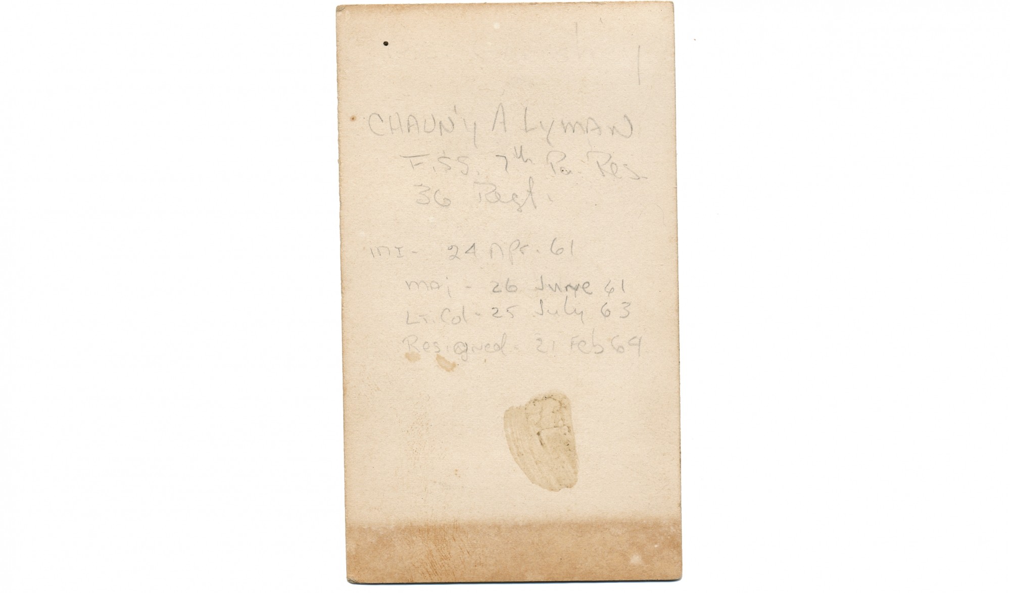 CDV OF LIEUTENANT COLONEL JULIUS PETER GARESCHE - KILLED AT STONES ...