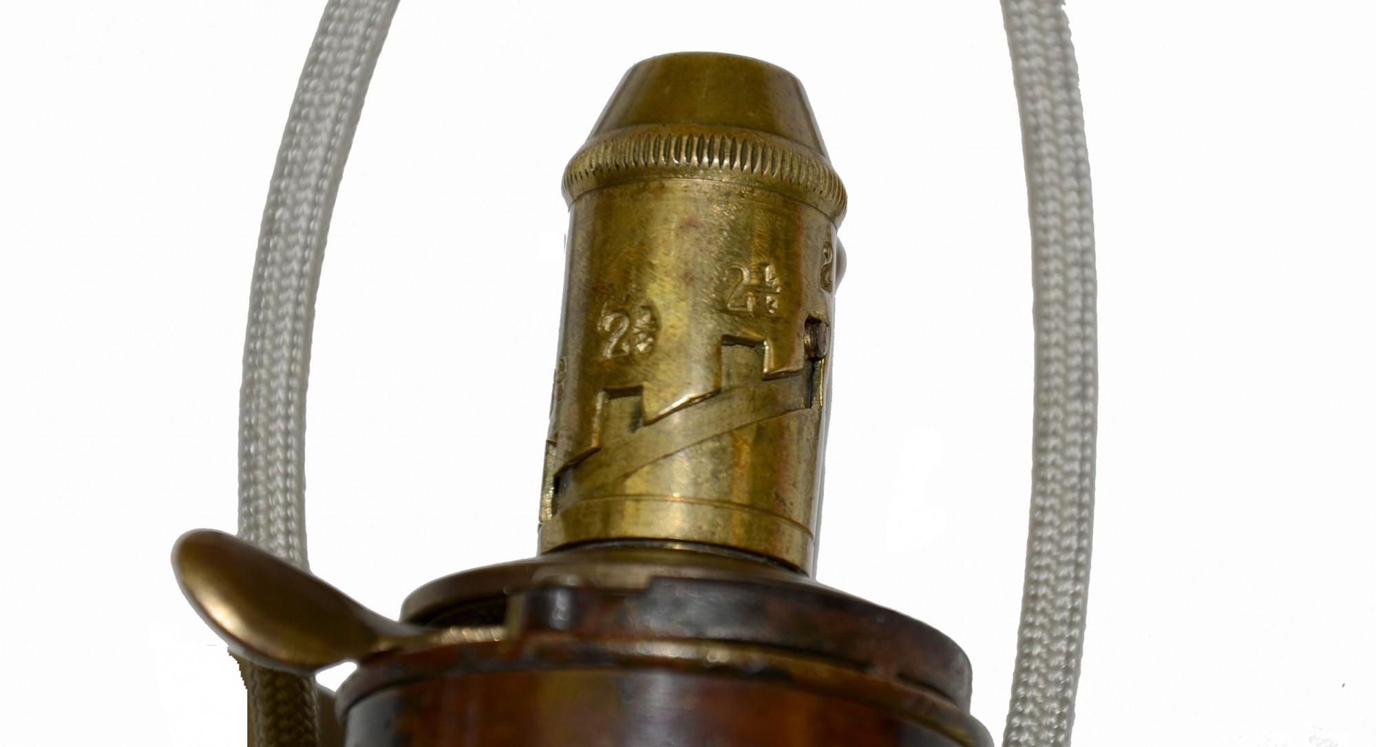 VERY LARGE BRASS POWDER FLASK — Horse Soldier